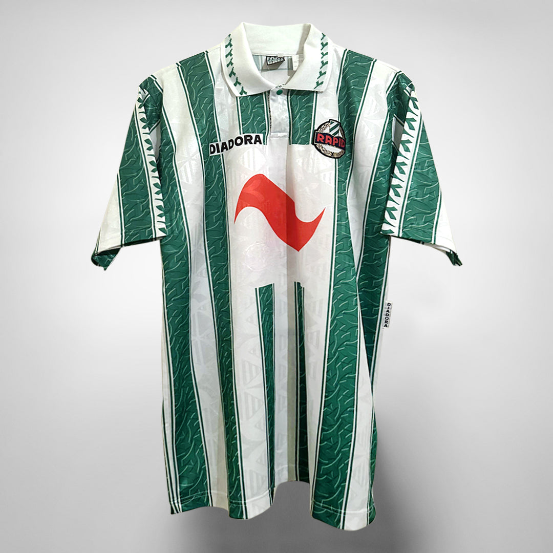 1996-1998 Rapid Vienna (Wien) Diadora Home Shirt #9 Marek Penska - Mar ...