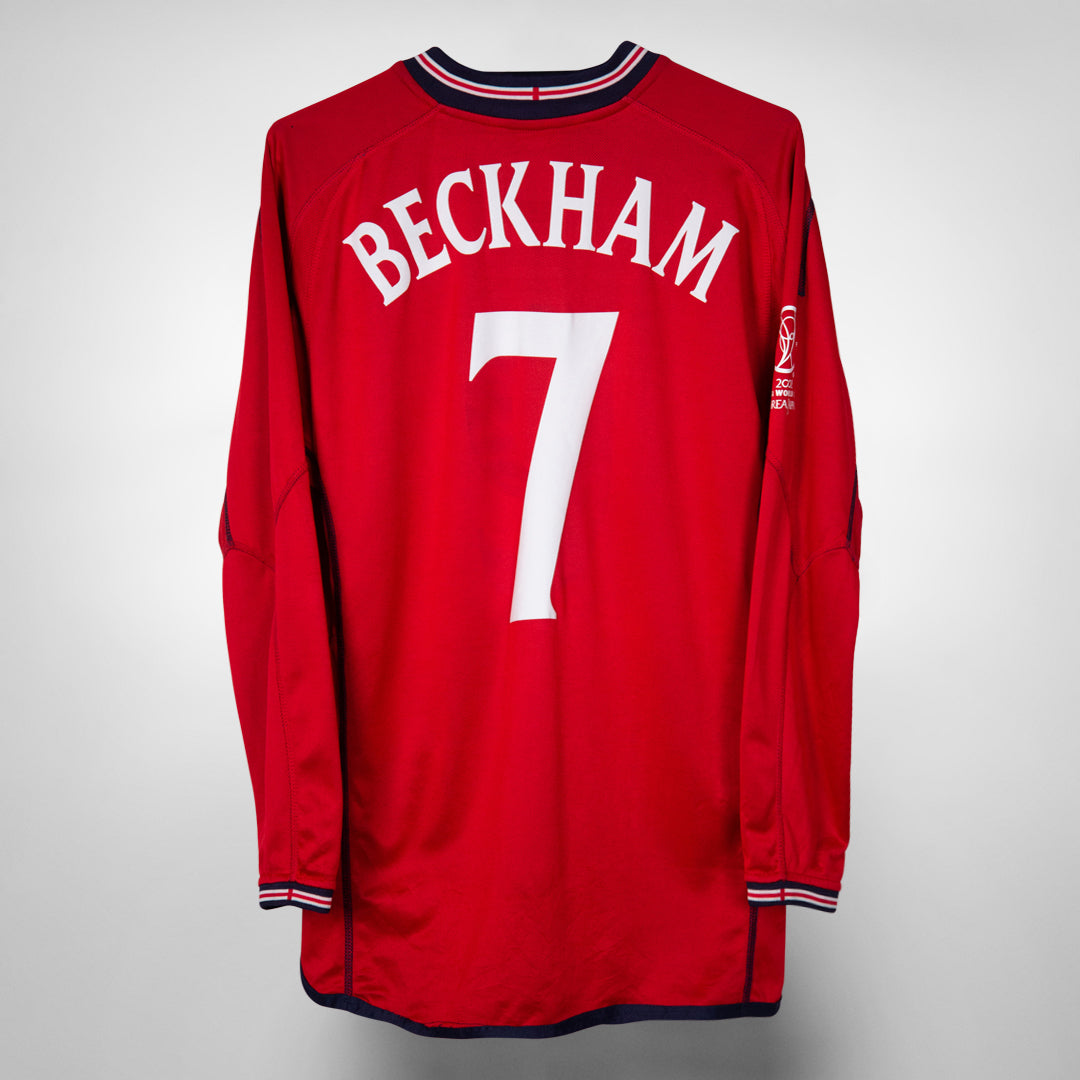 2002-2004 England Umbro Long Sleeve Reversible Away Shirt #7 Beckham ...